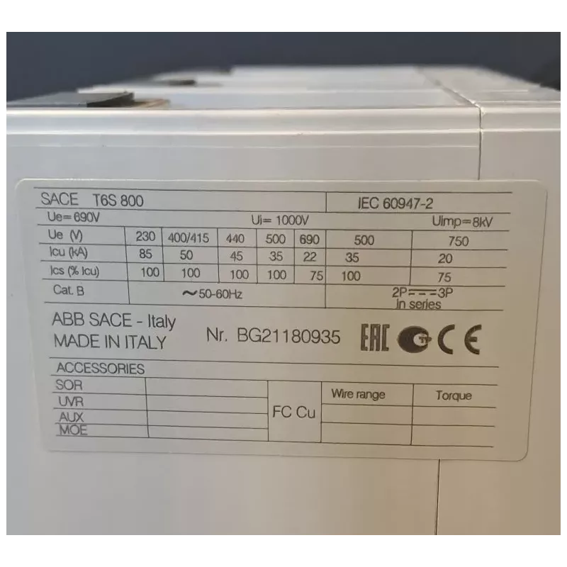 ABB SACE T6S 800